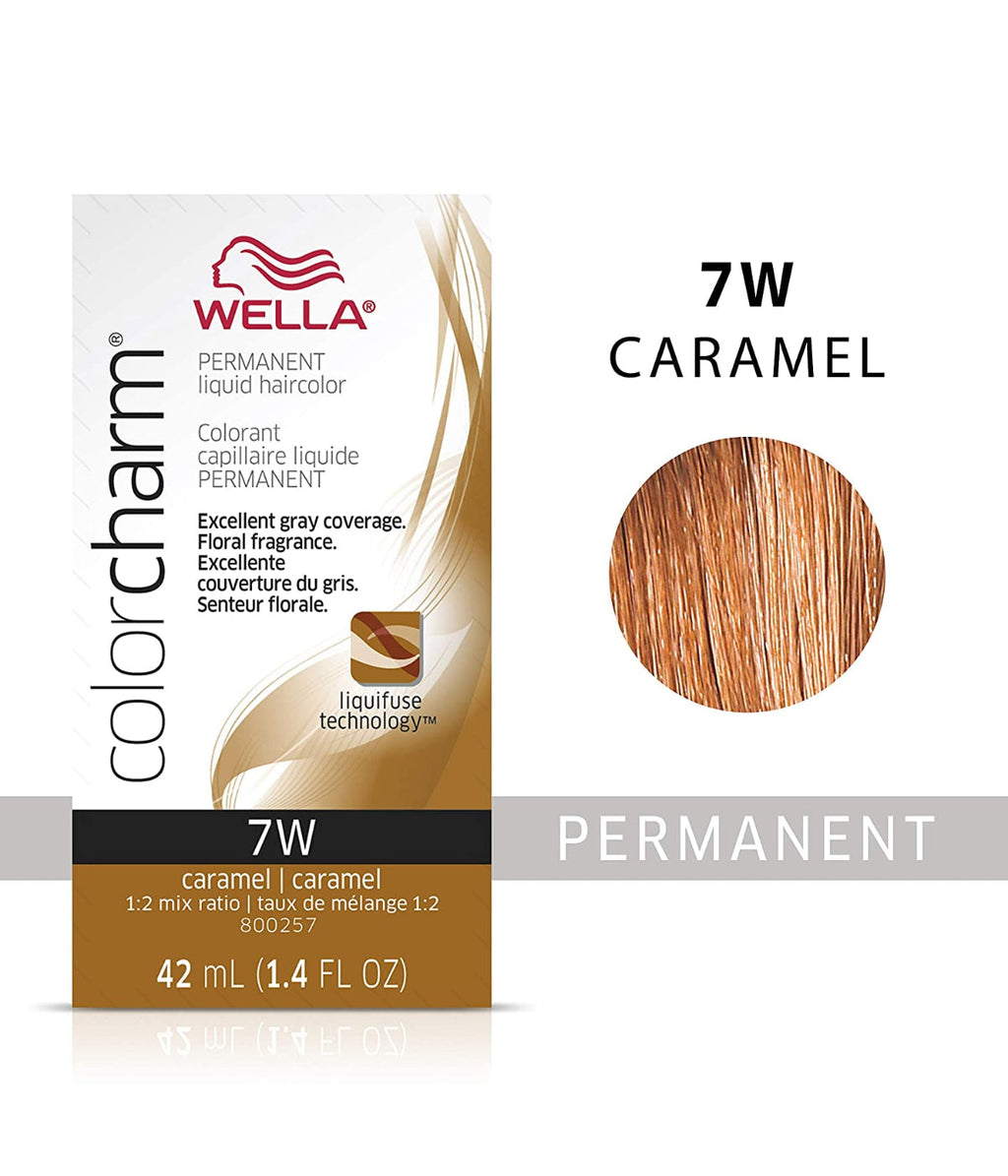 Wella ColorCharm Permanent Liquid Hair Color 7W/Caramel, 42mL – Radiant ...
