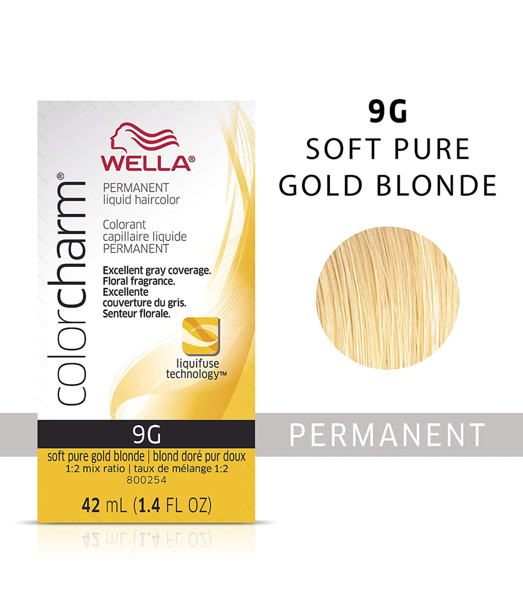 Wella ColorCharm Permanent Liquid Hair Color 9G/Pure Gold Blonde, 42mL ...