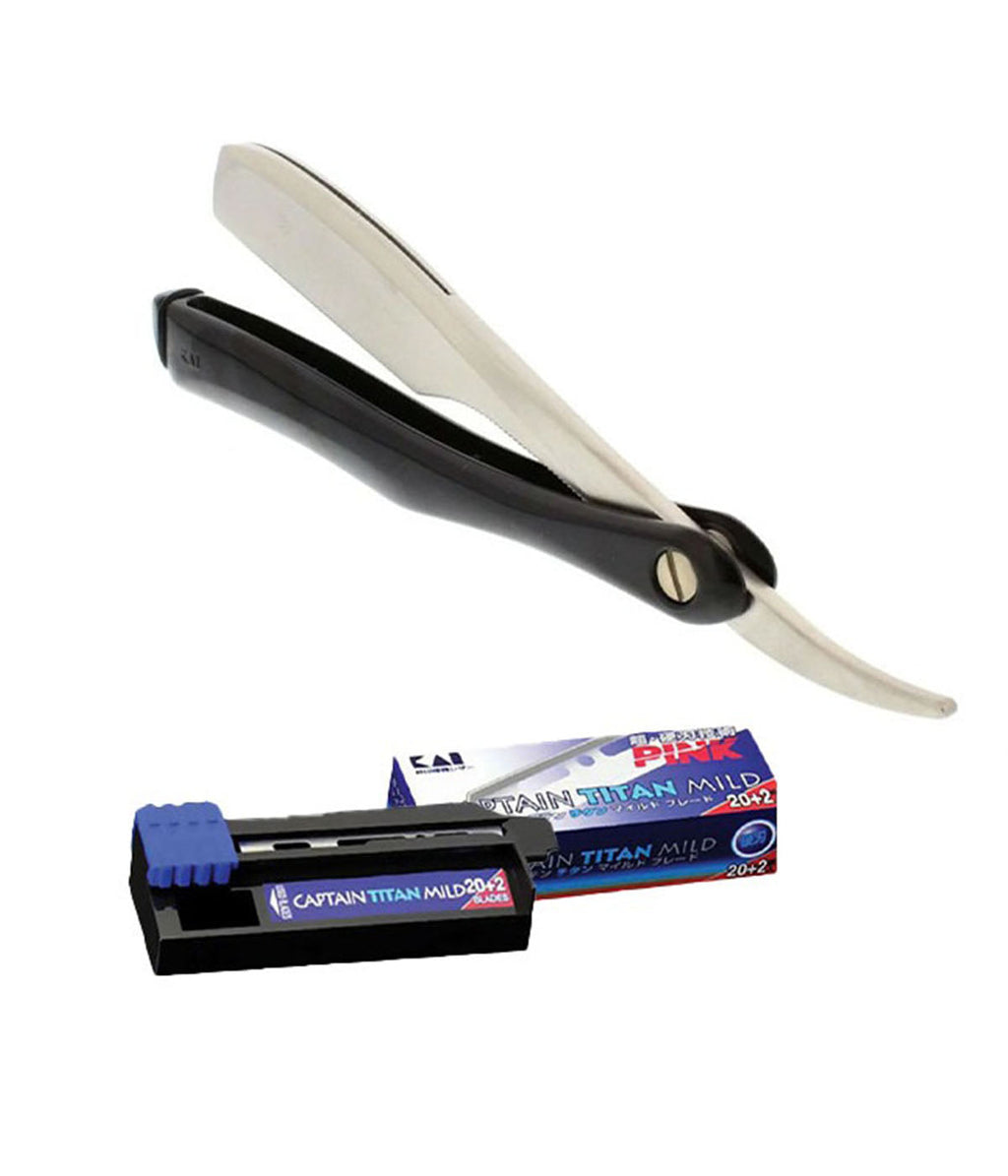 Kasho Captain Razor Folding Handle w/Blades – Radiant Beauty Supplies